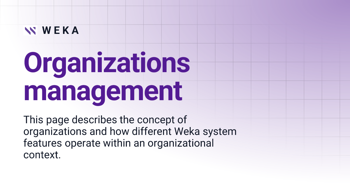 Organizations management | 4.0 EOS | W E K A