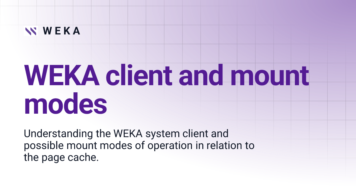 WEKA client and mount modes | W E K A