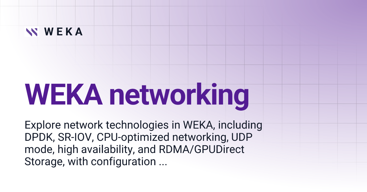 WEKA networking | W E K A