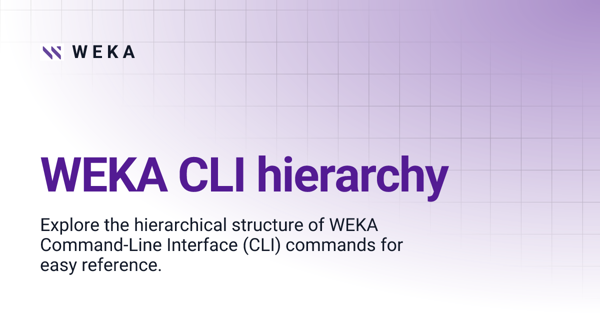 WEKA CLI hierarchy | 4.4 | W E K A