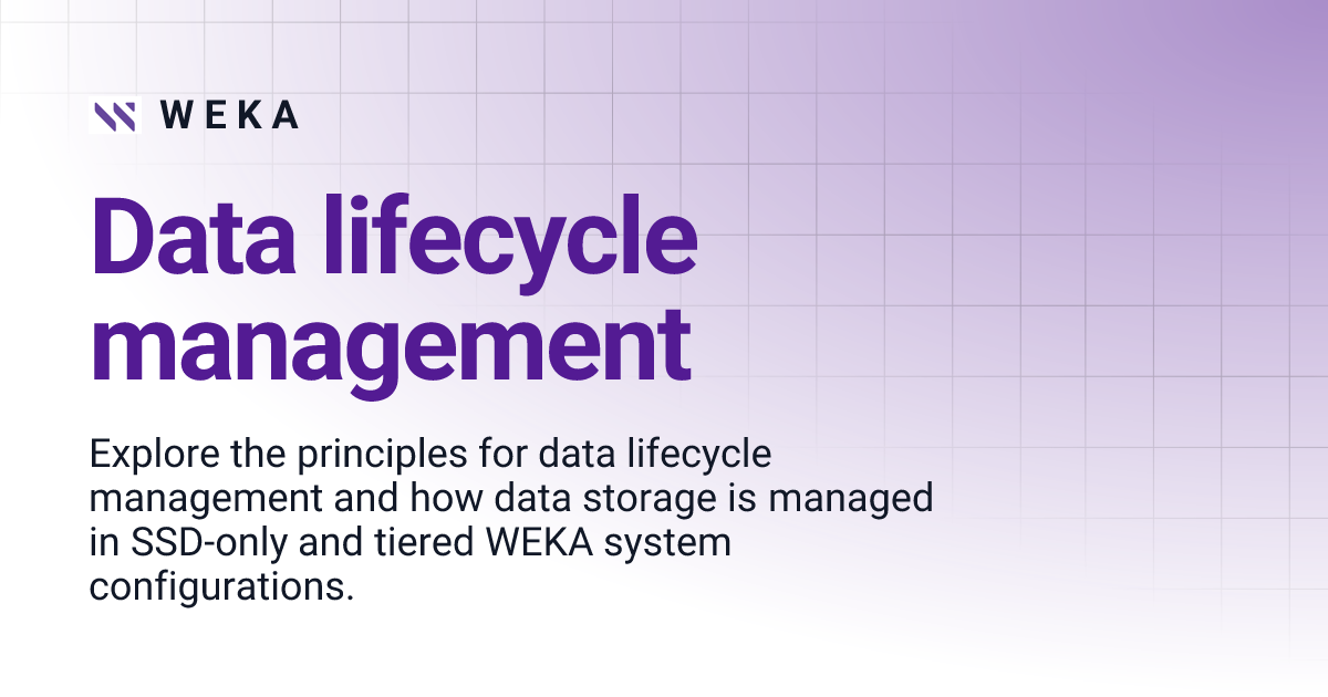 Data lifecycle management | W E K A