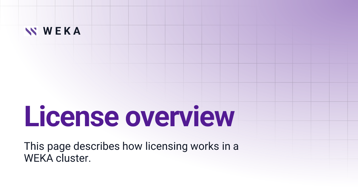 License overview | W E K A