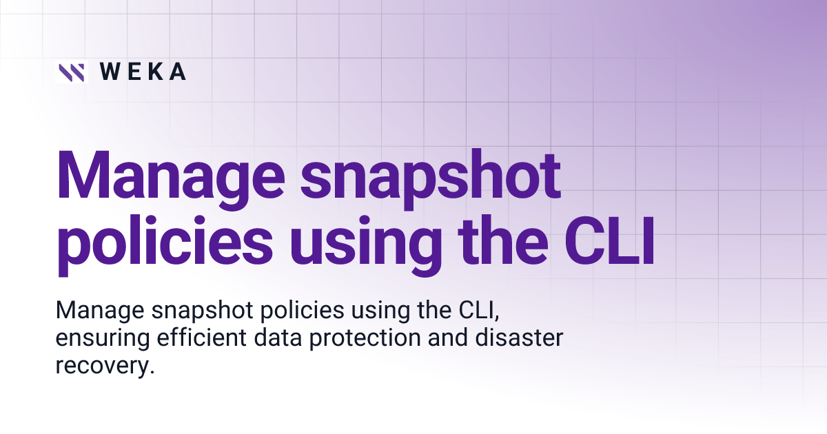 Manage snapshot policies using the CLI | W E K A